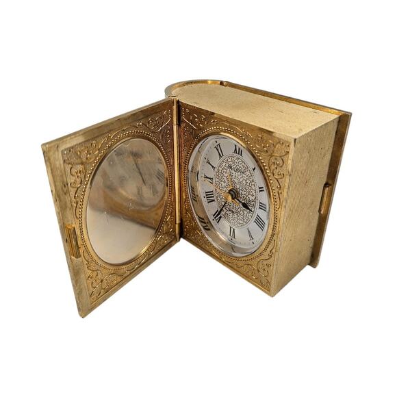 Bulova | Wall Decor | Vintage Bulova Desk Clock Alarm Book Design Photo ...